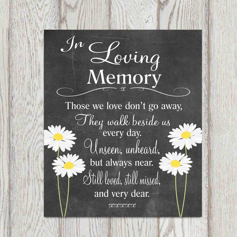 Memorial table In loving memory printable Wedding memorial | Etsy