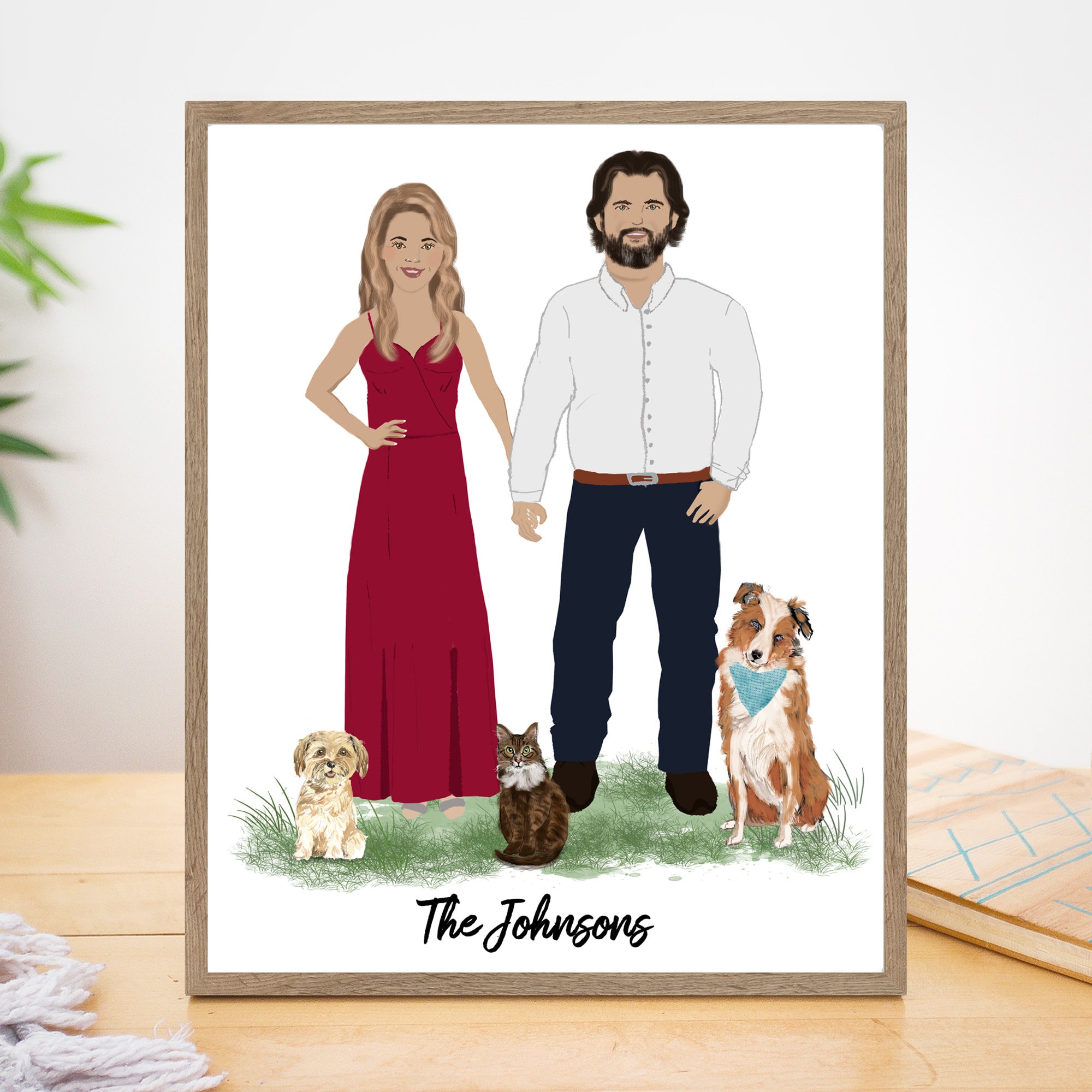Digital Drawing & Illustration Custom Family Portrait Illustration ...