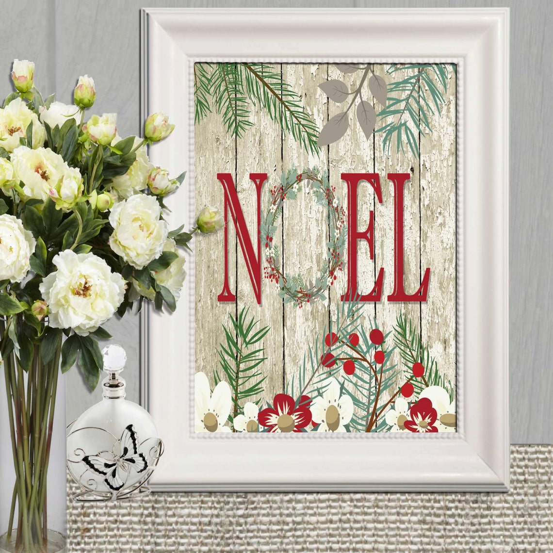 Noel Print Noel Printable Rustic Christmas Decor Rustic - Etsy