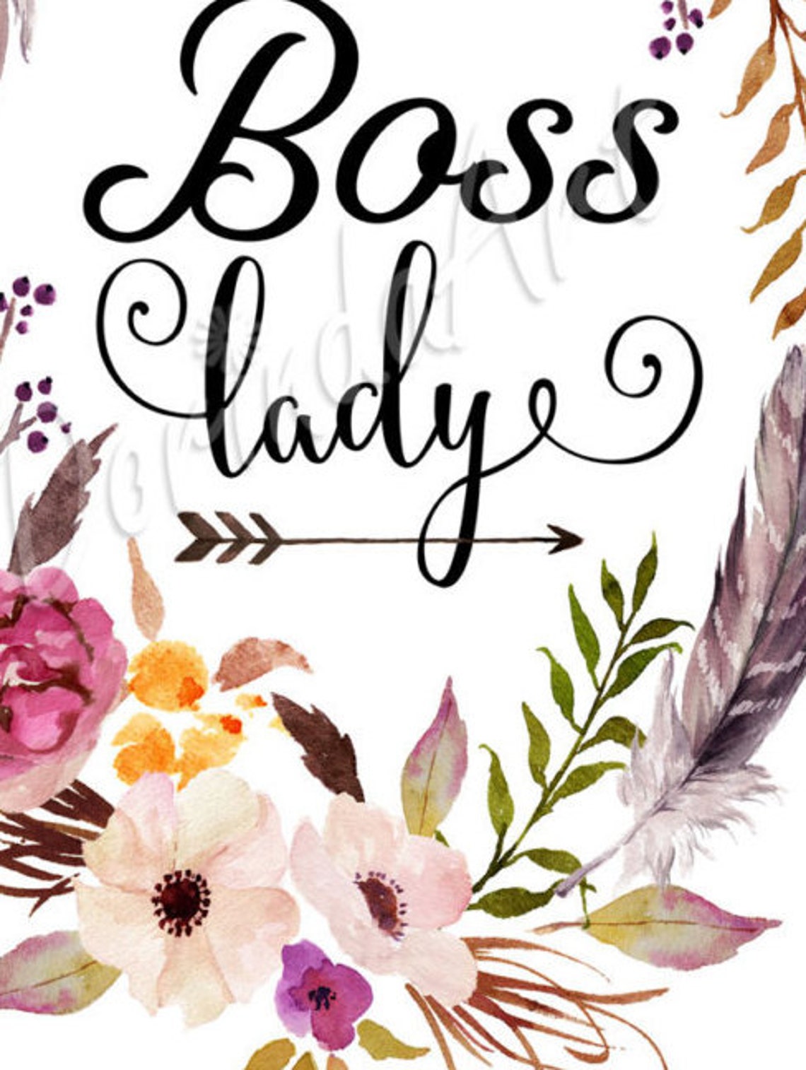 Boss Lady Printable Boss Day Gift Idea Office Wall Art - Etsy