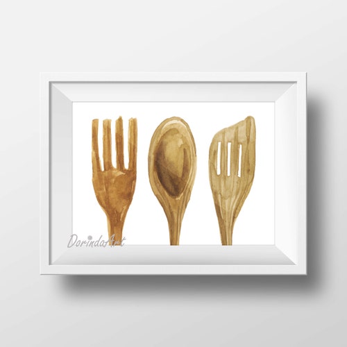 Utensils Print Kitchen Wall Art Kitchen Printable Digital - Etsy