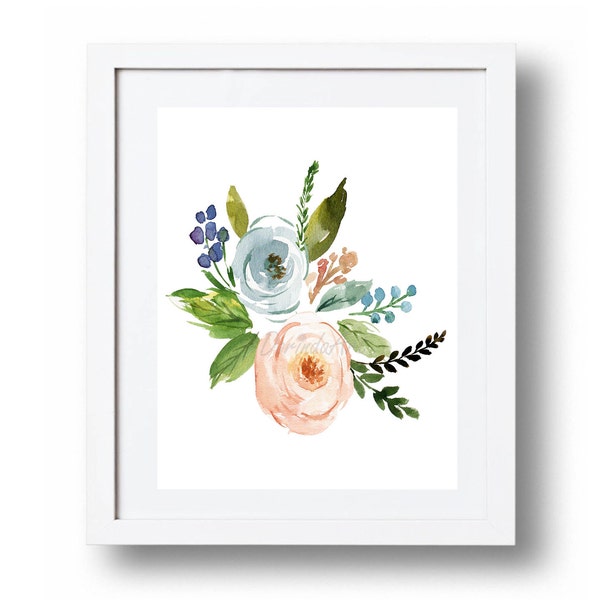 Coral Flower Print - Etsy
