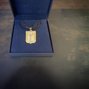 14k Solid Yellow Gold Emblem of Israel Necklace, Personalized Jewish ...