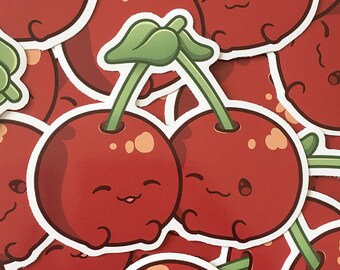 Vinyl Cherry Sticker - Etsy