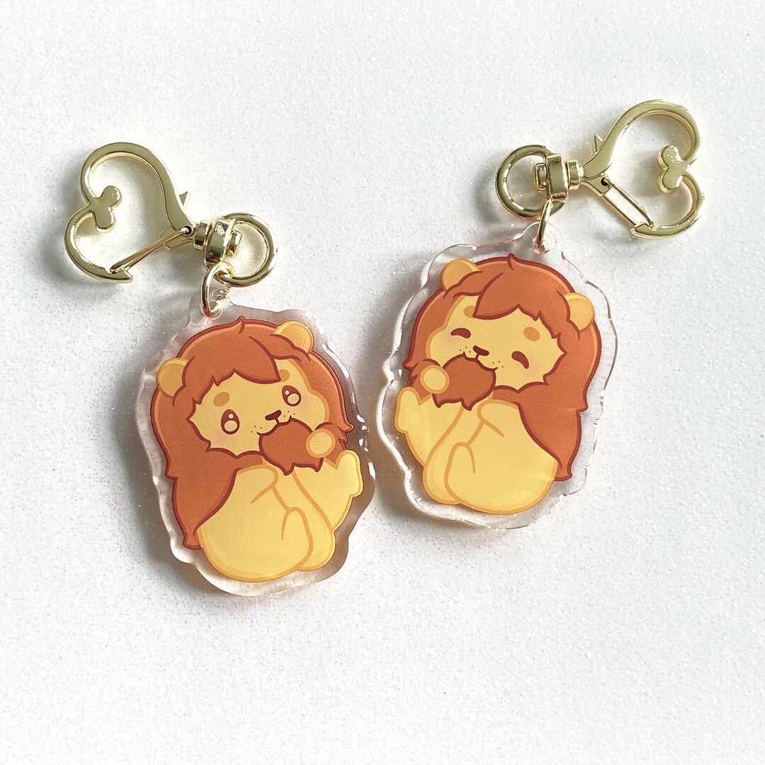 Cute Lion Acrylic Keychain Animal Keyring - Etsy