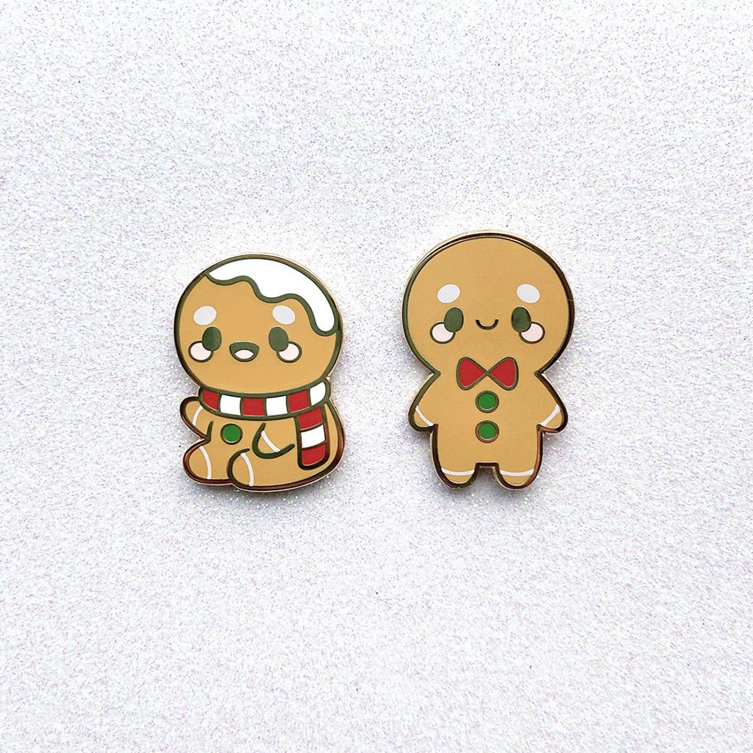 Gingerbread Buddy Enamel Pin Cute Cookie Biscuit Kawaii Food Gold Lapel ...