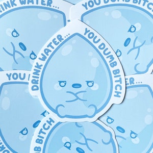 Drink Water Reminder Sticker - Cute Stay Hydrated Motivation Sticker ...