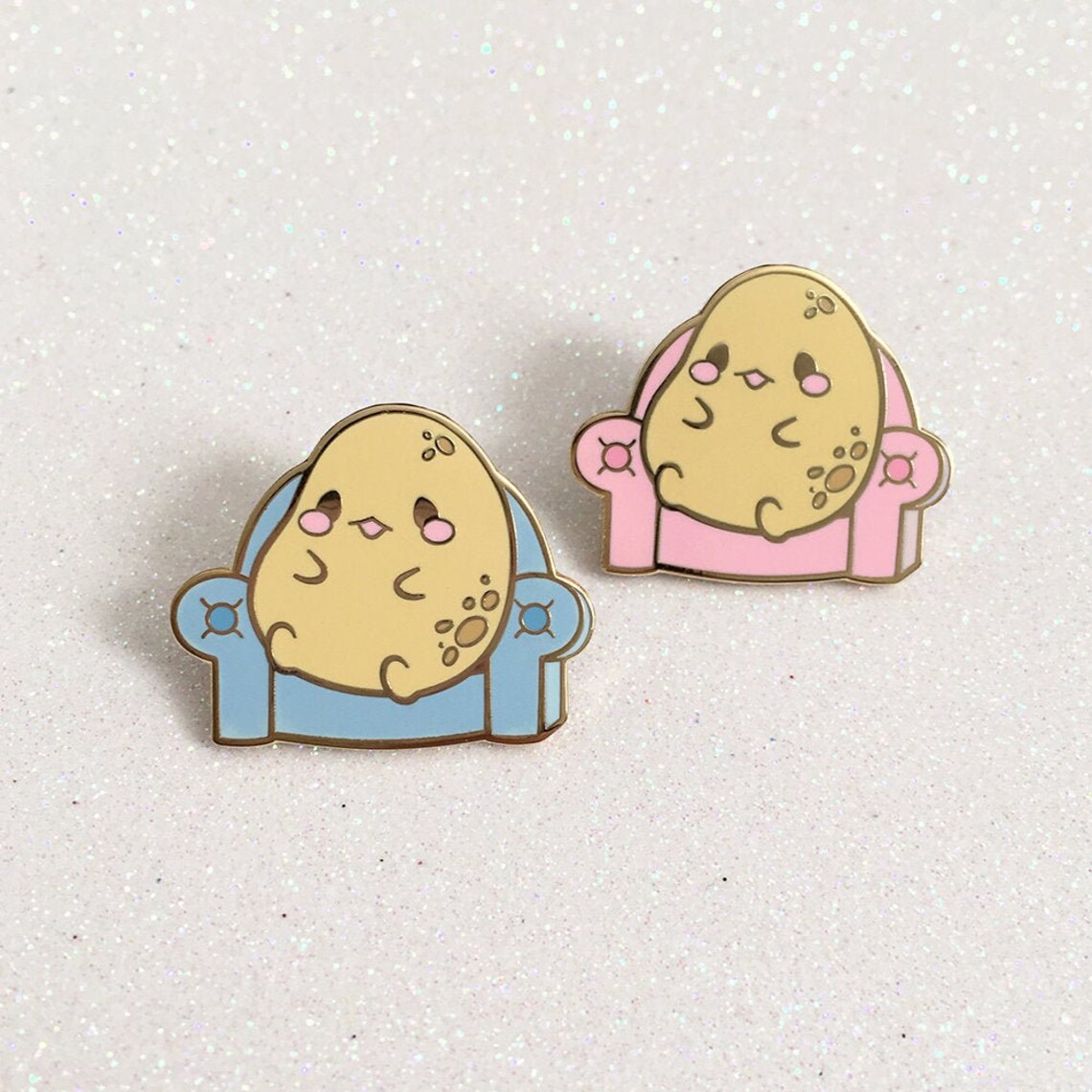 Couch Potato Buddy Enamel Pin Cute Fat Spud Veggie Vegan - Etsy UK