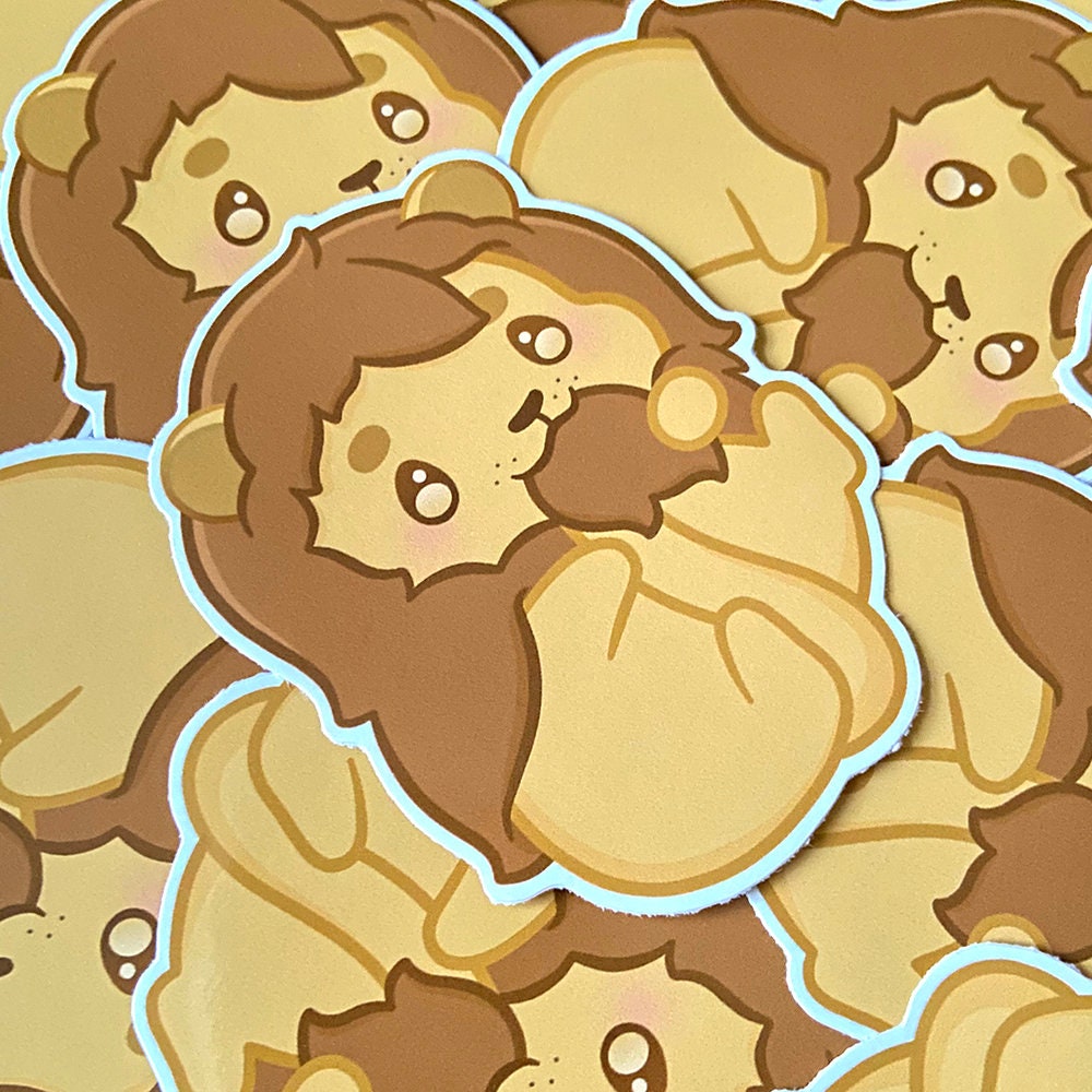 Cute Lion Munchimal Kawaii Big Cat Animal 8cm Gloss Vinyl | Etsy