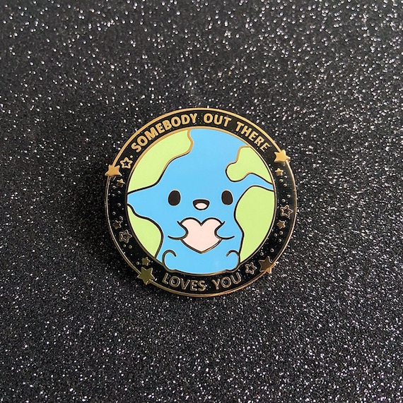 Little Earth Cute World Enamel Pin Kawaii Positivity Self Love | Etsy UK