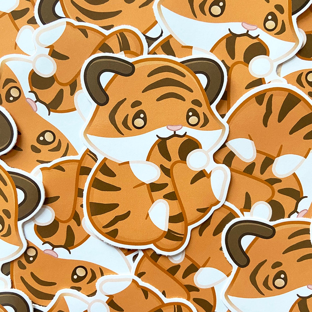 Tiger Sticker - Cute Animal Vinyl Stickers - Kawaii Decal - Etsy