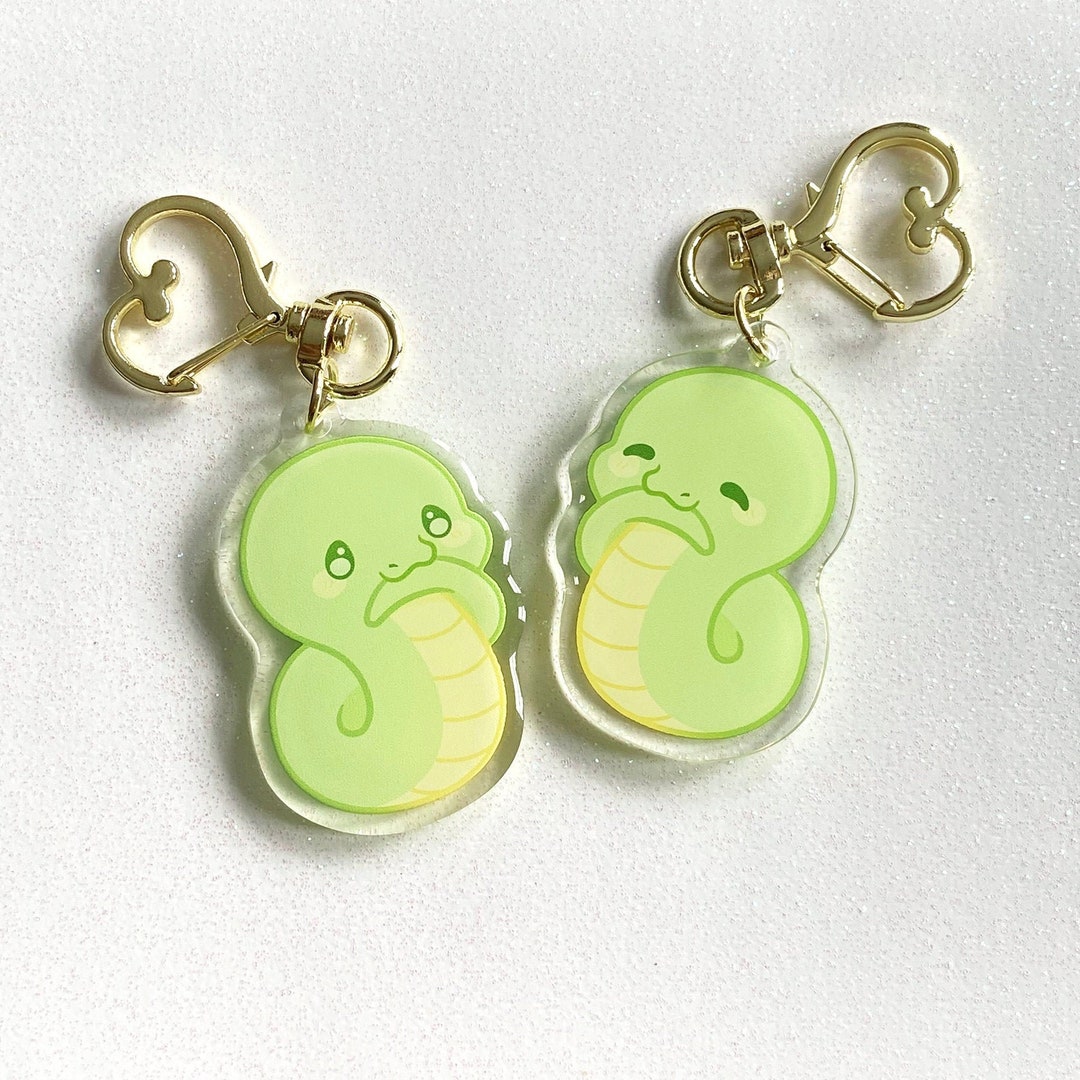 Cute Snake Munchimal Kawaii Animal Keychain 2 Acrylic Charm - Etsy UK