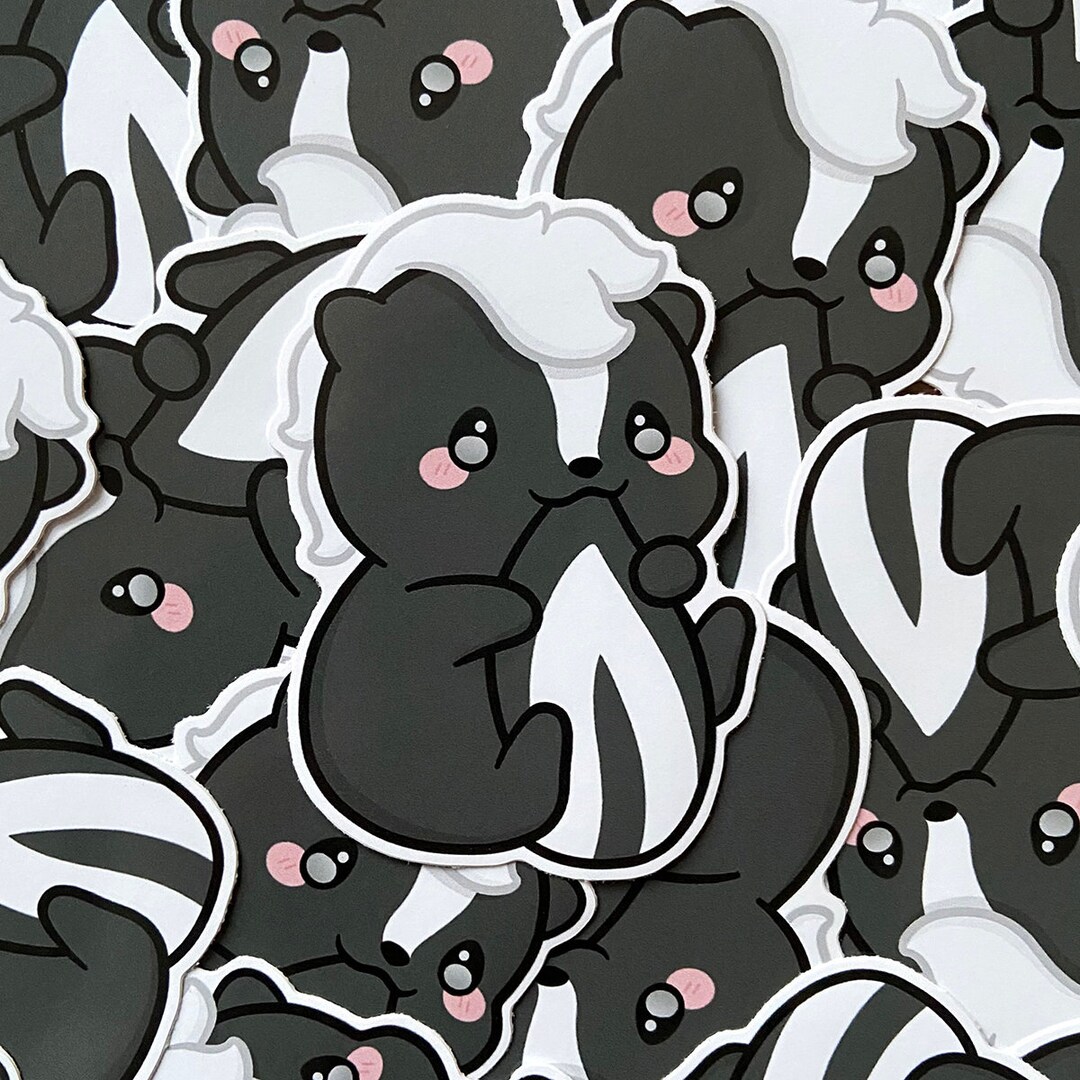 Skunk Sticker Cute Animal Vinyl Stickers Kawaii Decal - Etsy