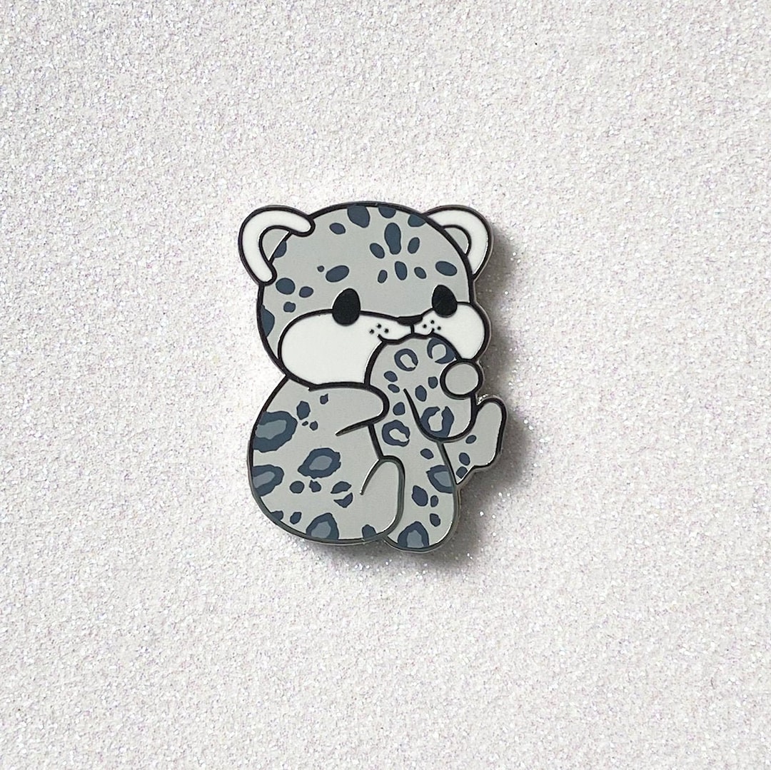 Cute Snow Leopard Enamel Pin Animal Lapel Pin Badge - Etsy
