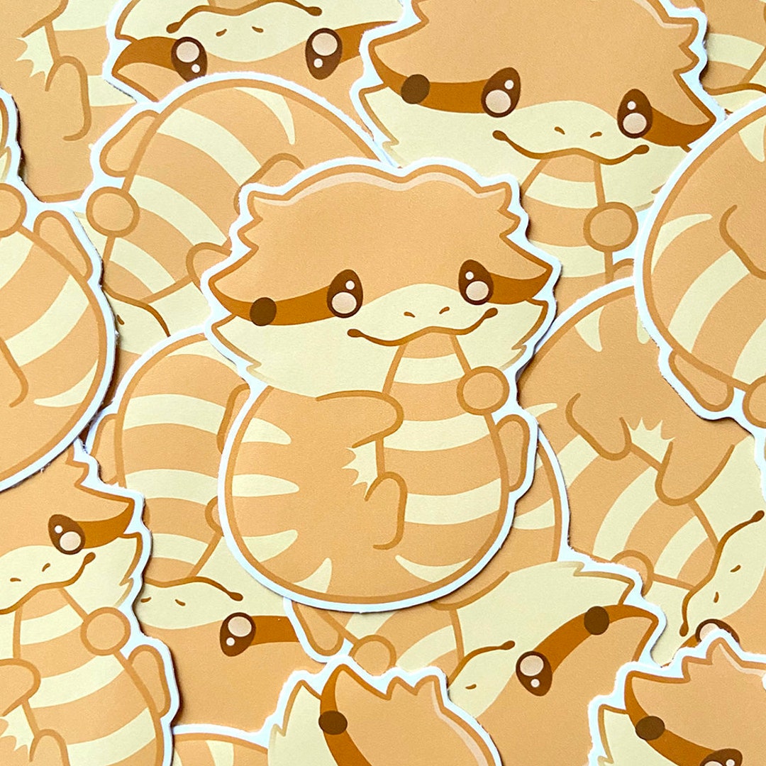 Cute Bearded Dragon Munchimal Kawaii Reptile Animal Large Gloss Vinyl ...