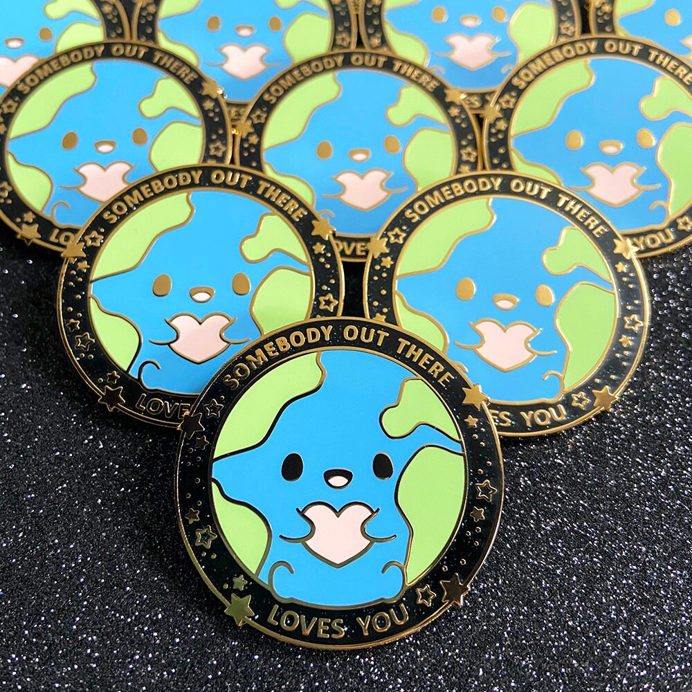 Little Earth Cute World Enamel Pin Kawaii Positivity Self Love - Etsy UK