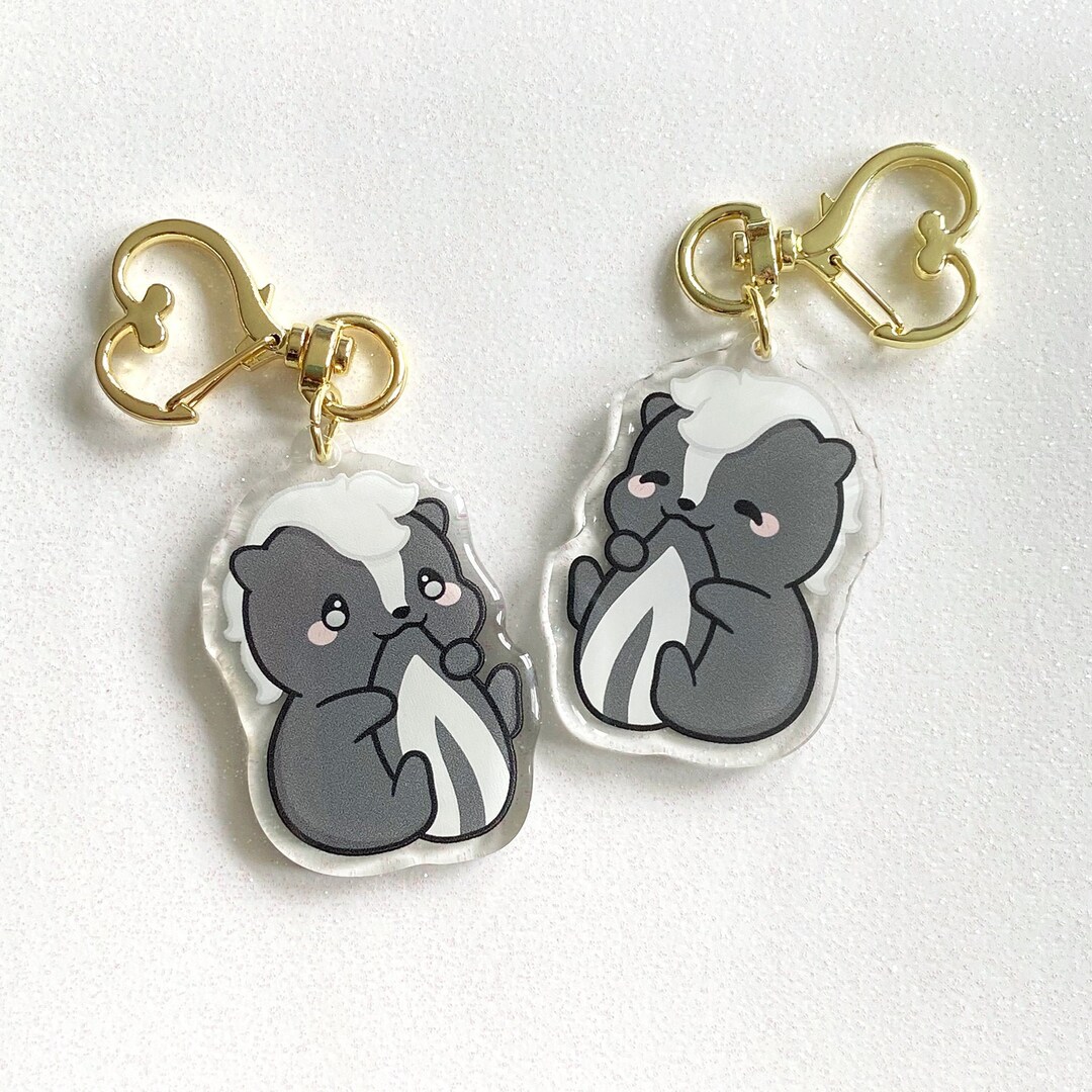 Cute Skunk Munchimal Kawaii Animal Keychain 2 Acrylic Charm - Etsy