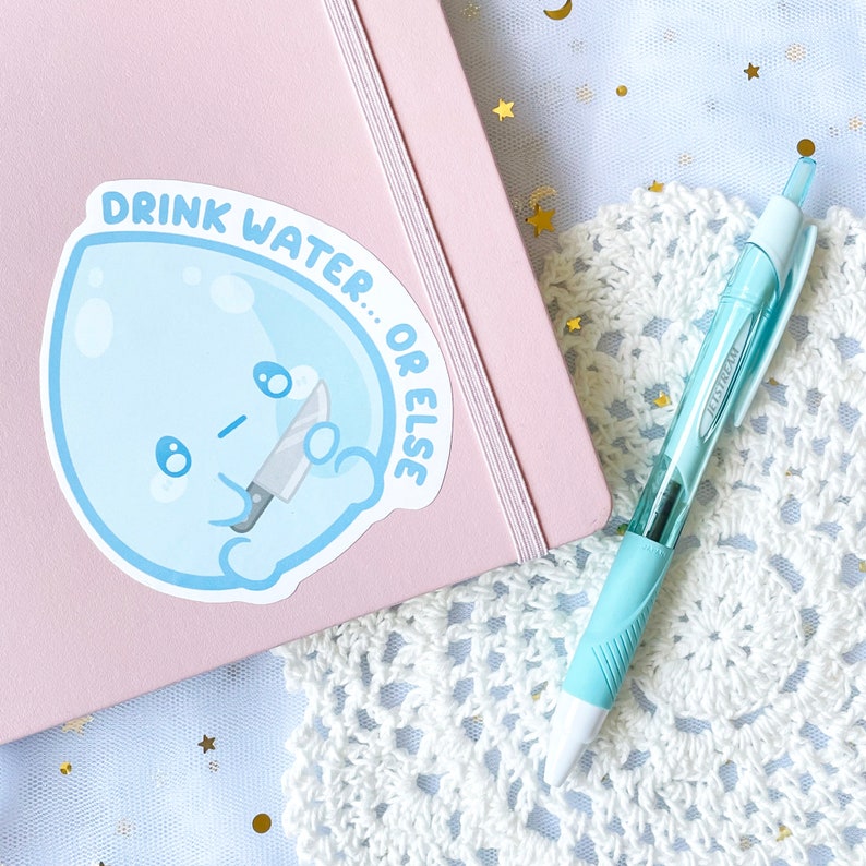Drink Water Reminder Sticker Cute Stay Hydrated Motivation - Etsy