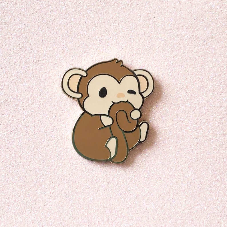 Cute Monkey Enamel Pin Animal Lapel Pin Badge - Etsy