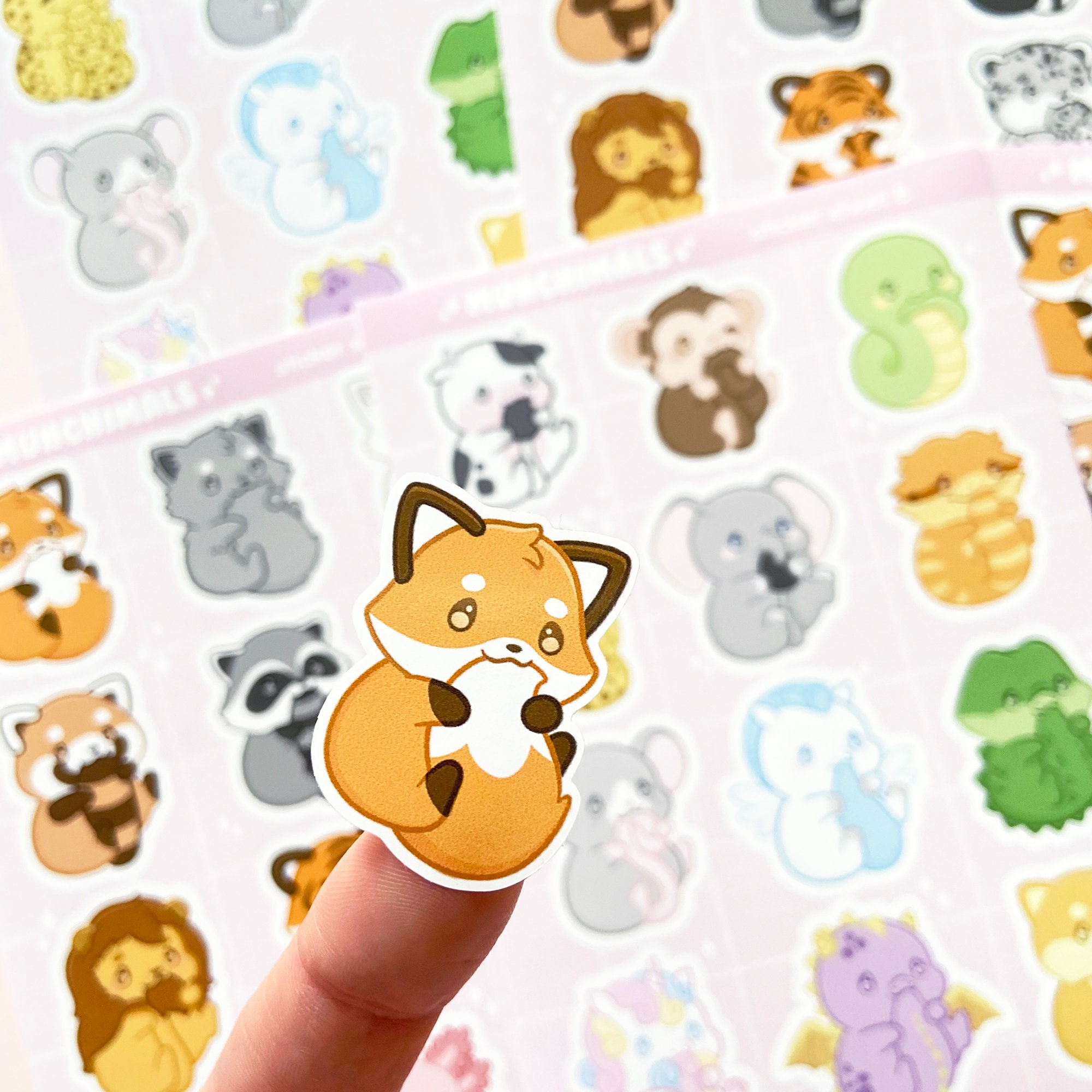 Cute Munchimals Sticker Sheet Kawaii Animals Journal Planner | Etsy