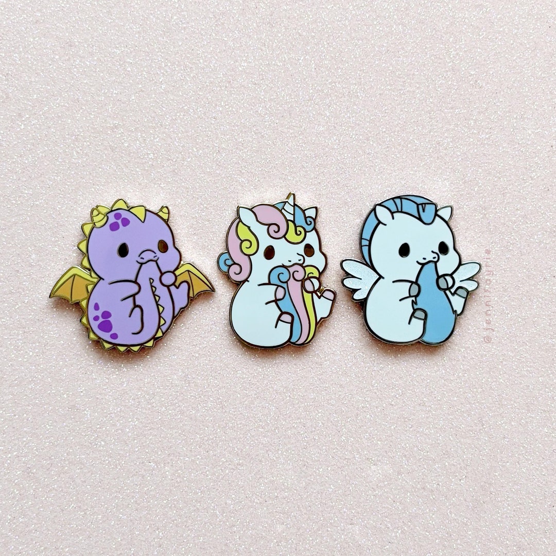 Cute Mythical Creature Pin • Dragon Unicorn Pegasus Pin • Animal Lapel ...