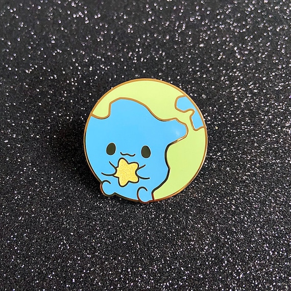 Little Earth Wish Upon A Star Cute World Enamel Pin Kawaii | Etsy