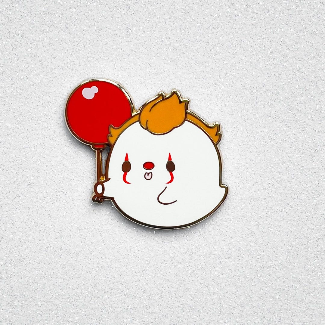 Spoopy Cute Clown Ghost Enamel Pin - Kawaii Spooky Horror Halloween ...