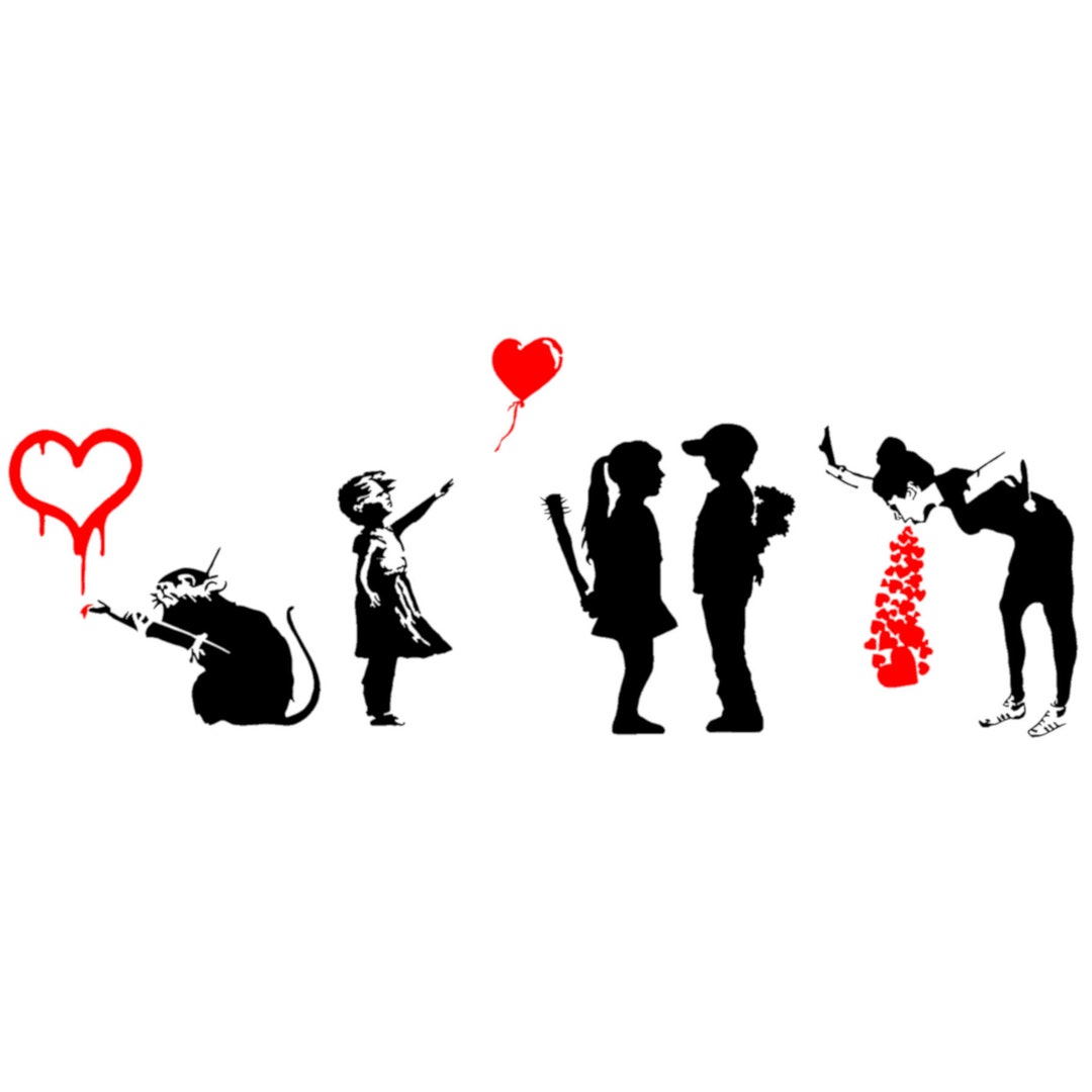 Banksy Love Decal 4 Pack - Etsy