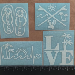 Beach Life Tropical Decal 4-pack - Etsy