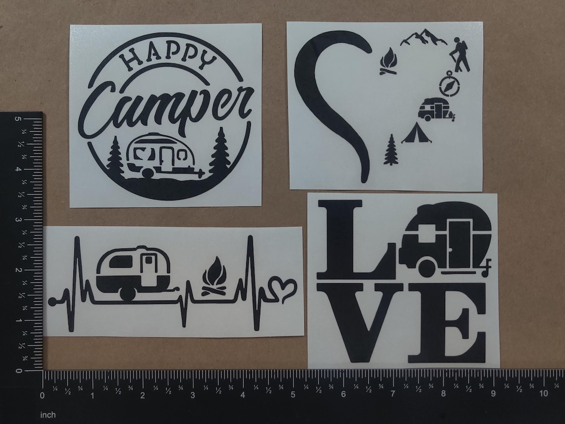 Camping Camper Decal 4-pack - Etsy