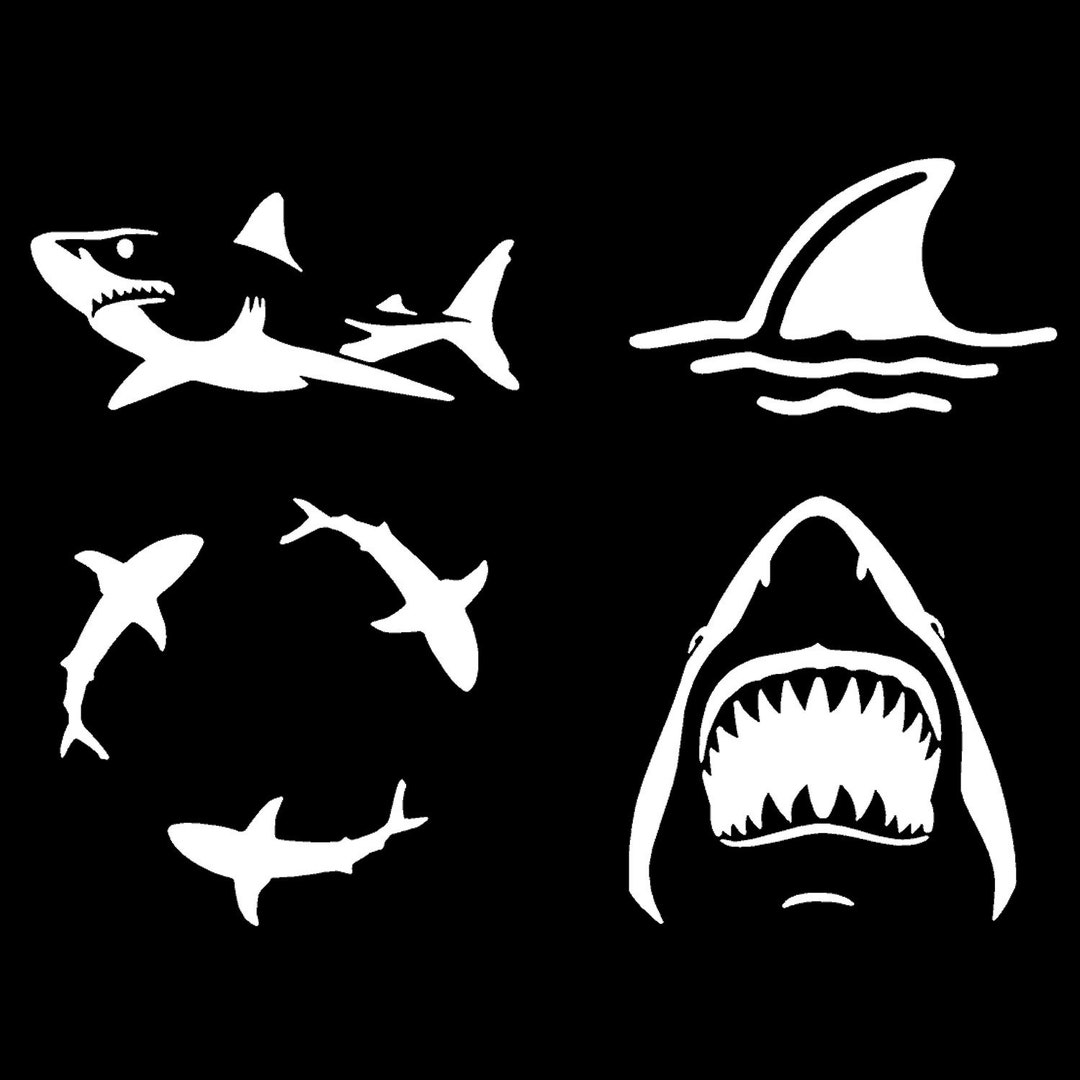Shark Decal 4-pack - Etsy