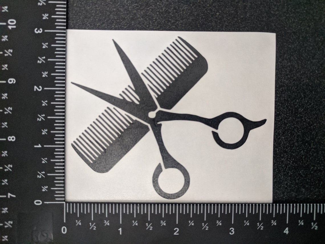 Hair Stylist Decals: Love Heart Comb and Scissors Hair Life | Etsy