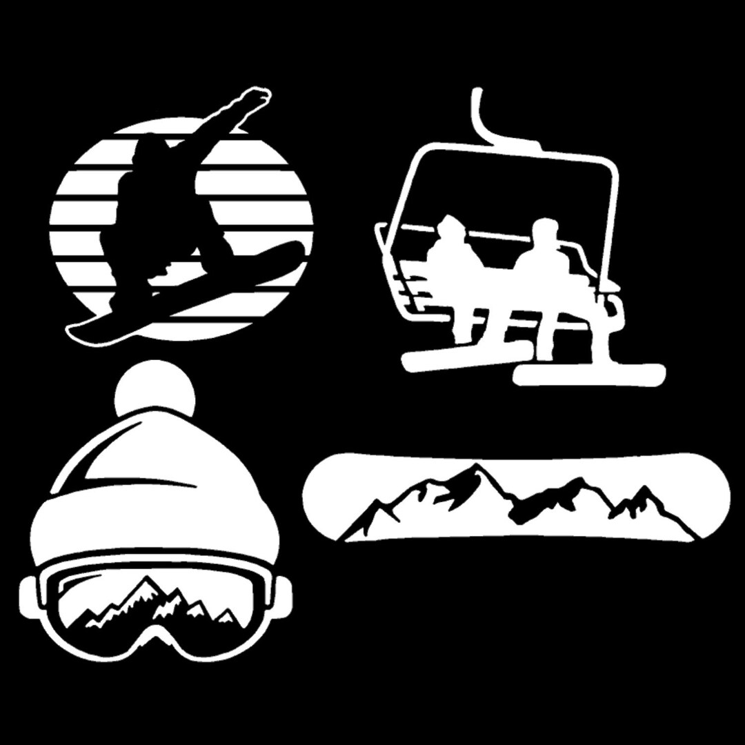 Snowboarding Decal 4 Pack - Etsy