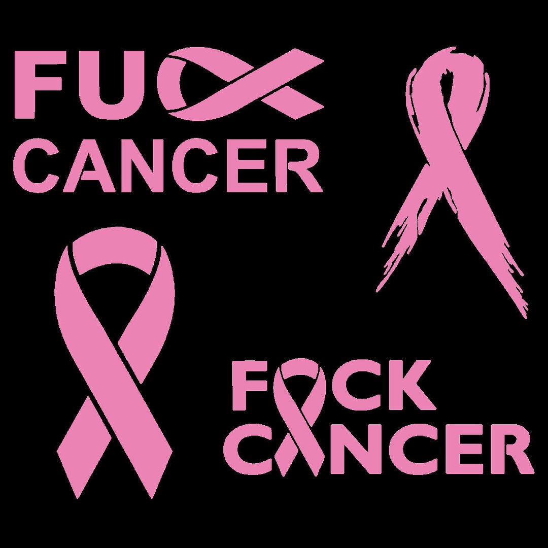 Cancer Ribbon FU Decal 4 Pack - Etsy
