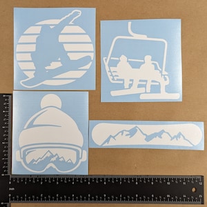 Snowboarding Decal 4 Pack - Etsy
