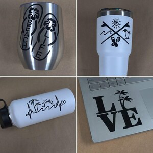Beach Life Tropical Decal 4-pack - Etsy