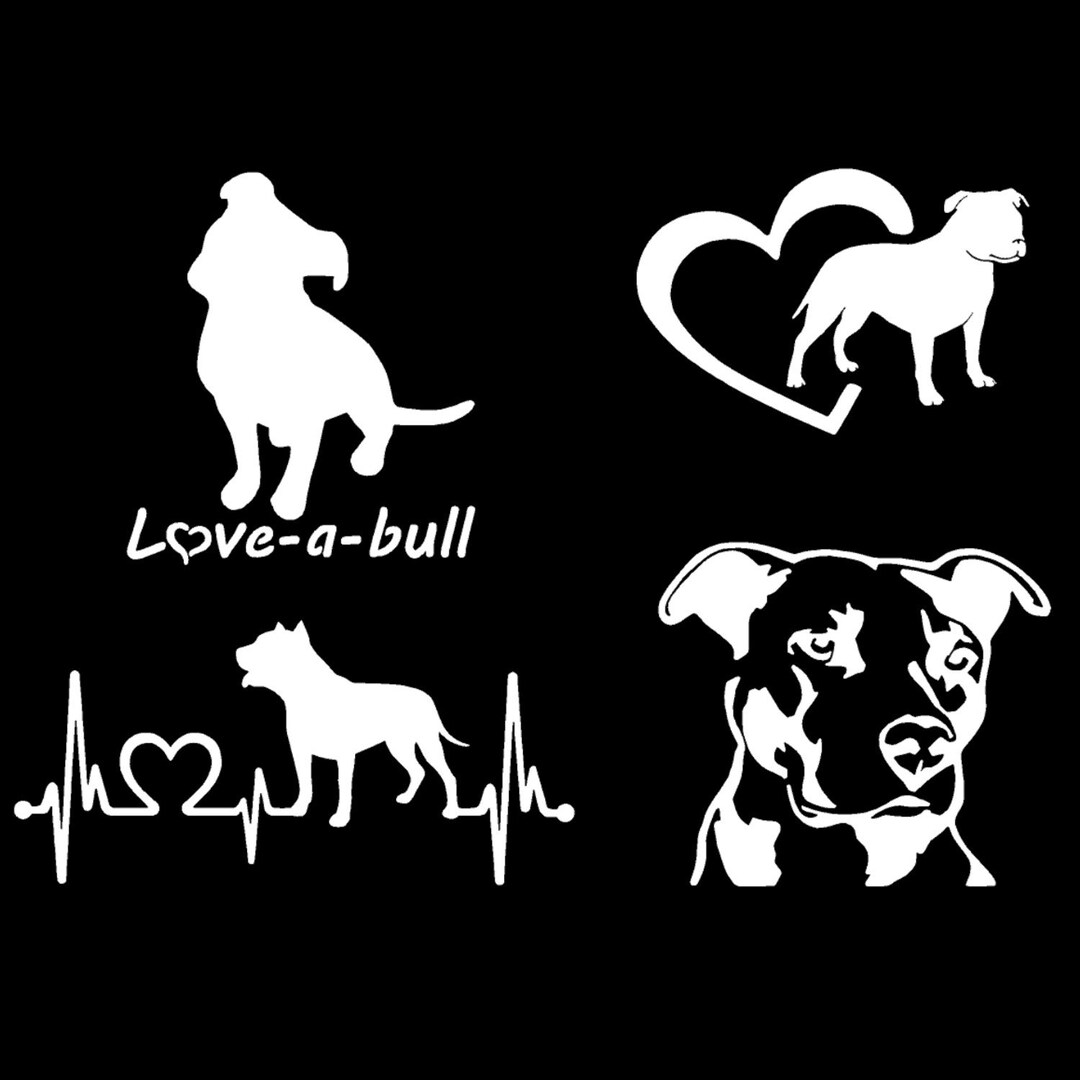 Pit Bull Decals 4 Pack - Etsy