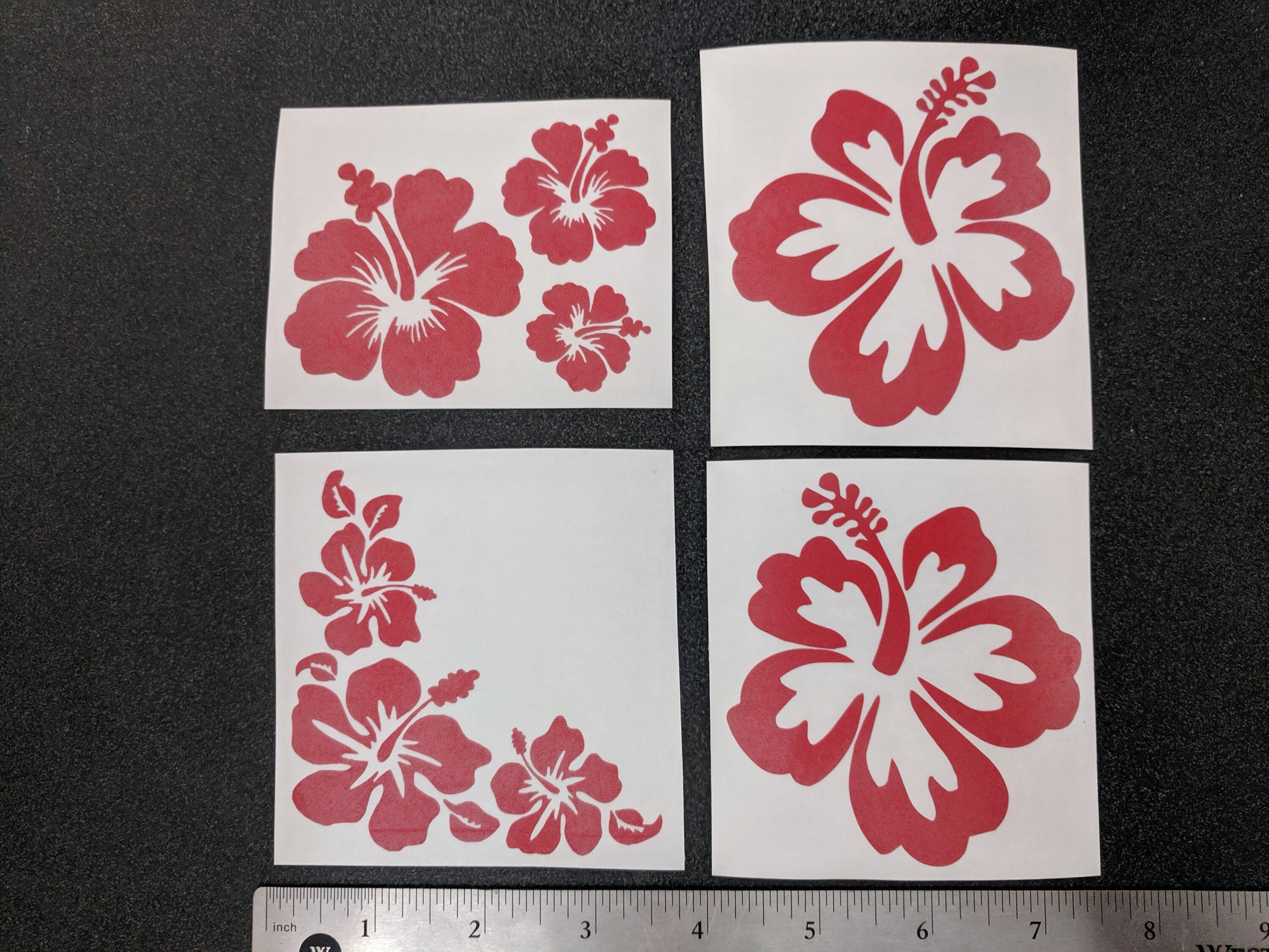 Hibiscus Decals 4 pack | Etsy
