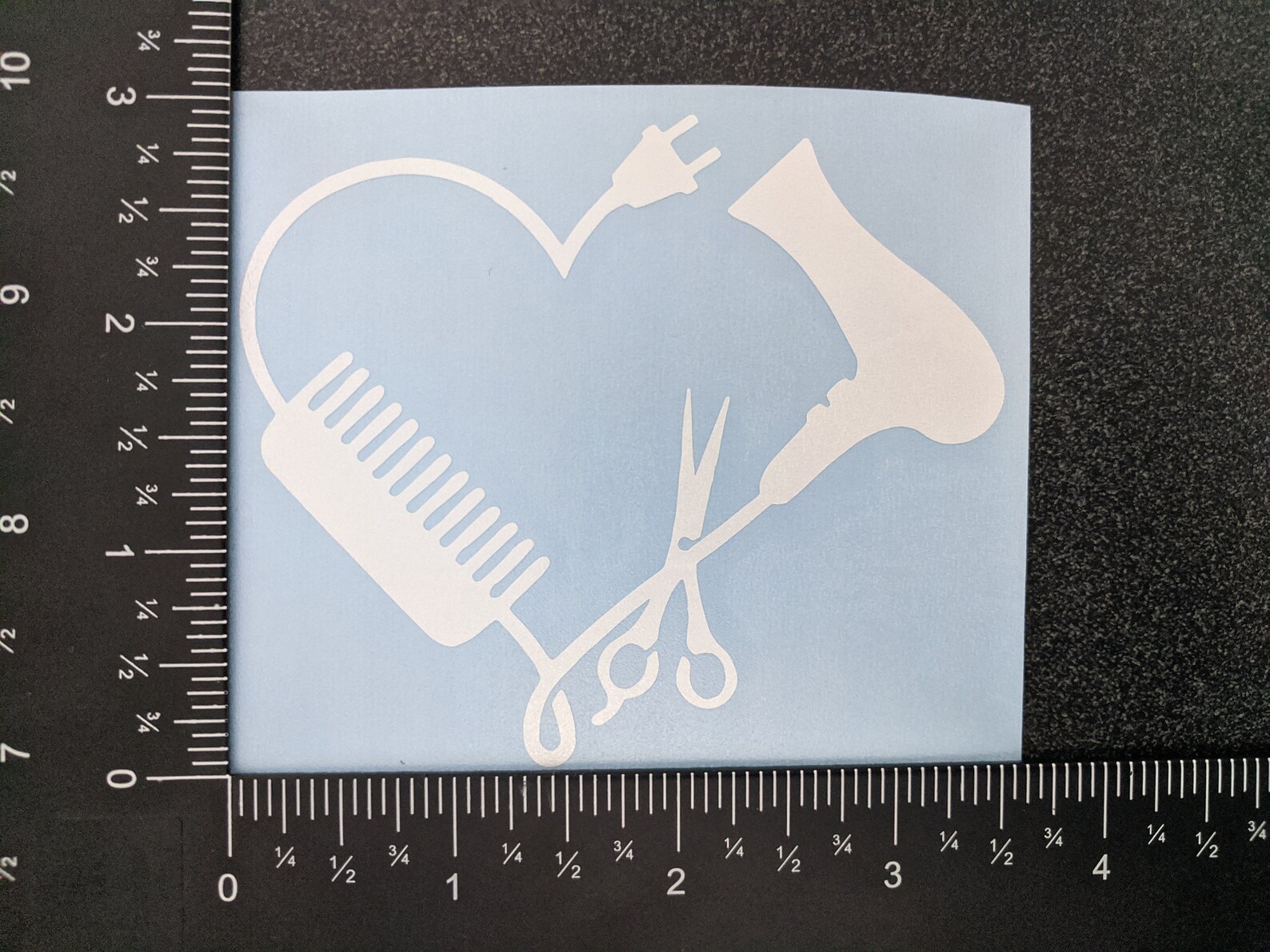 Hair Stylist Decals: Love Heart Comb and Scissors Hair Life | Etsy