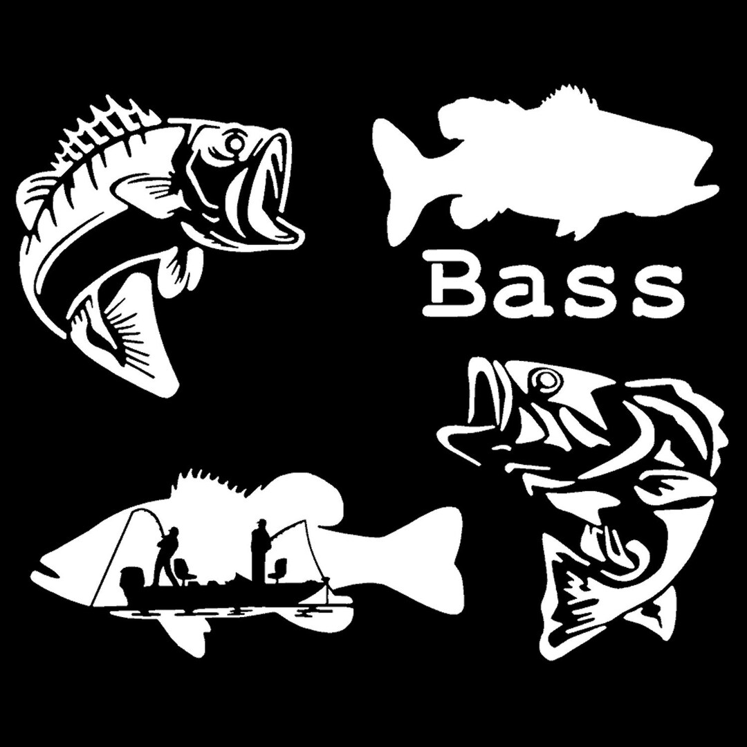 Bass Fishing Decal 4 Pack - Etsy