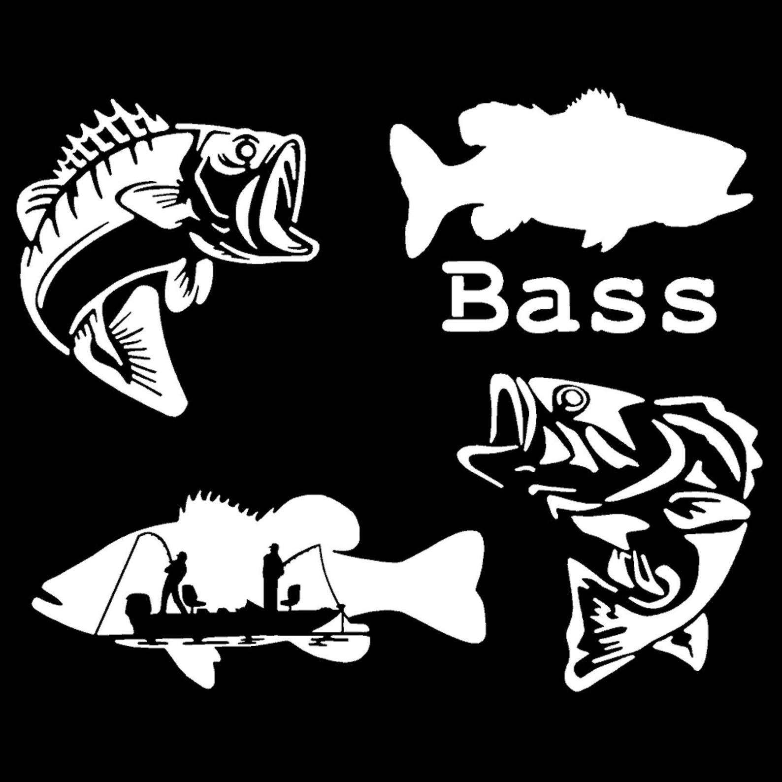 Bass Fishing Decal 4 Pack - Etsy