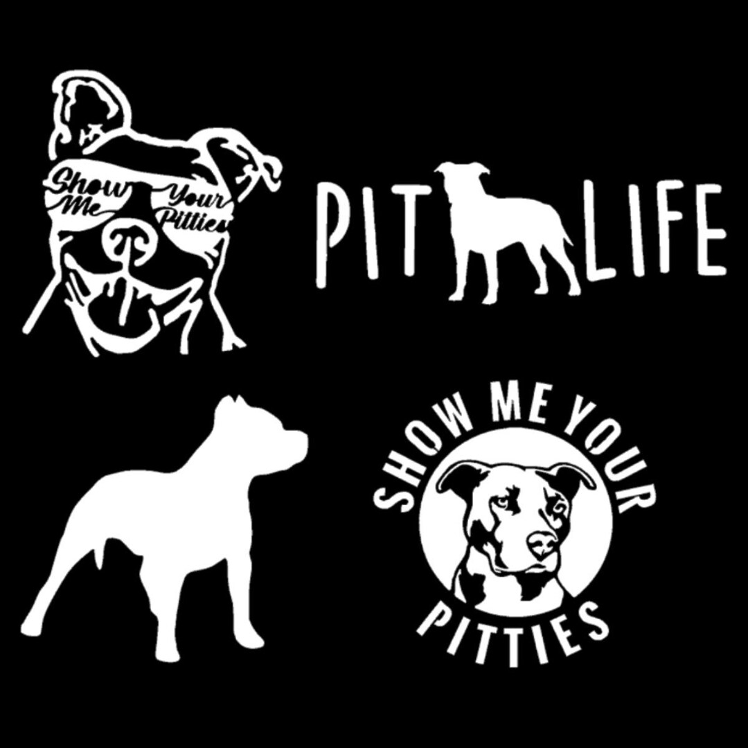 Pit Bull Decals 4 Pack - Etsy