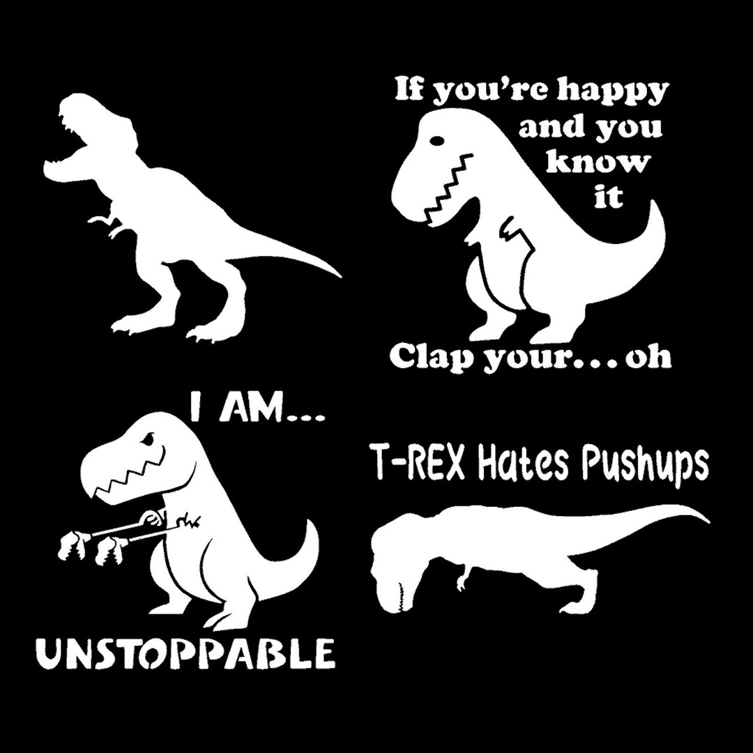 T-rex Decal 4 Pack - Etsy