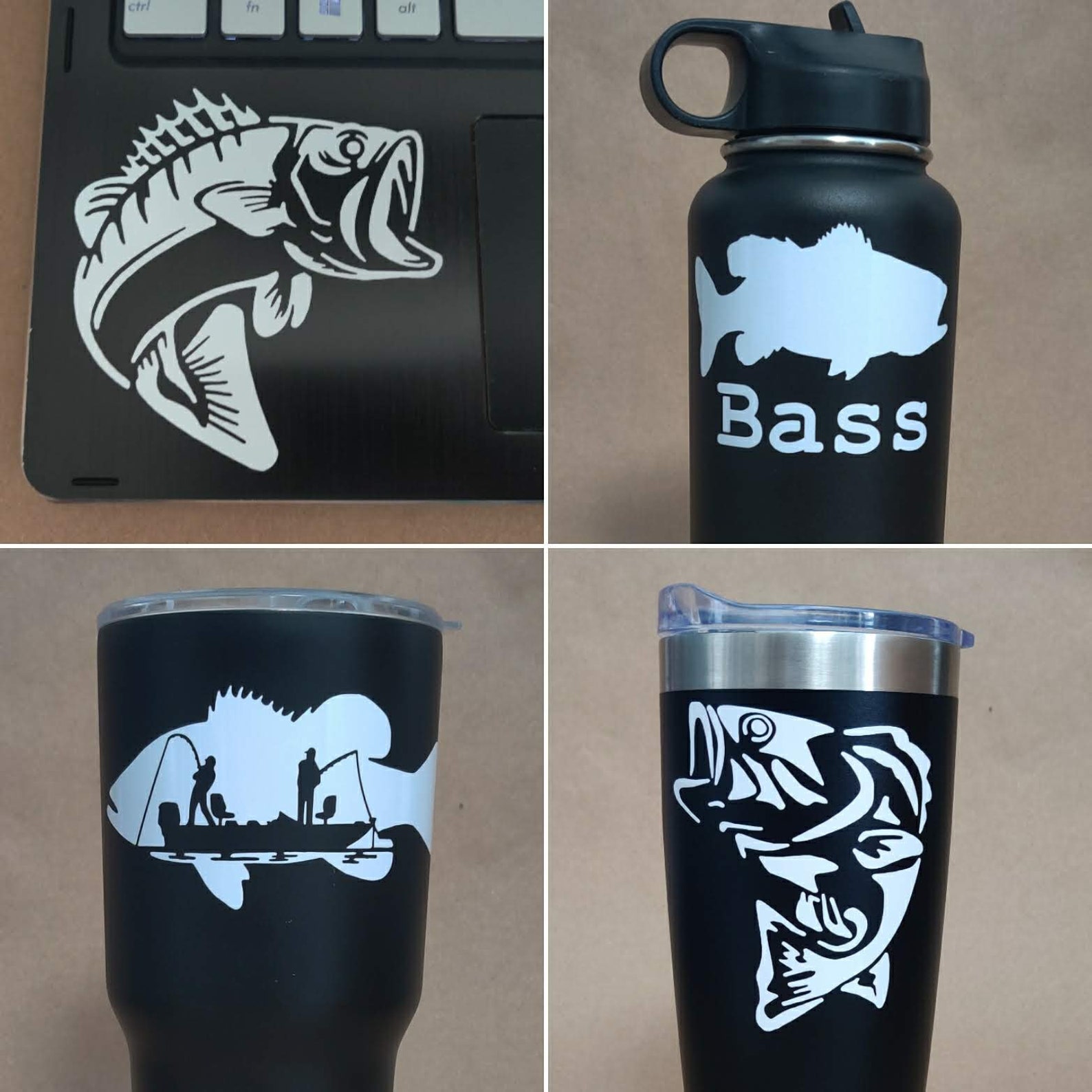 Bass Fishing Decal 4 Pack - Etsy