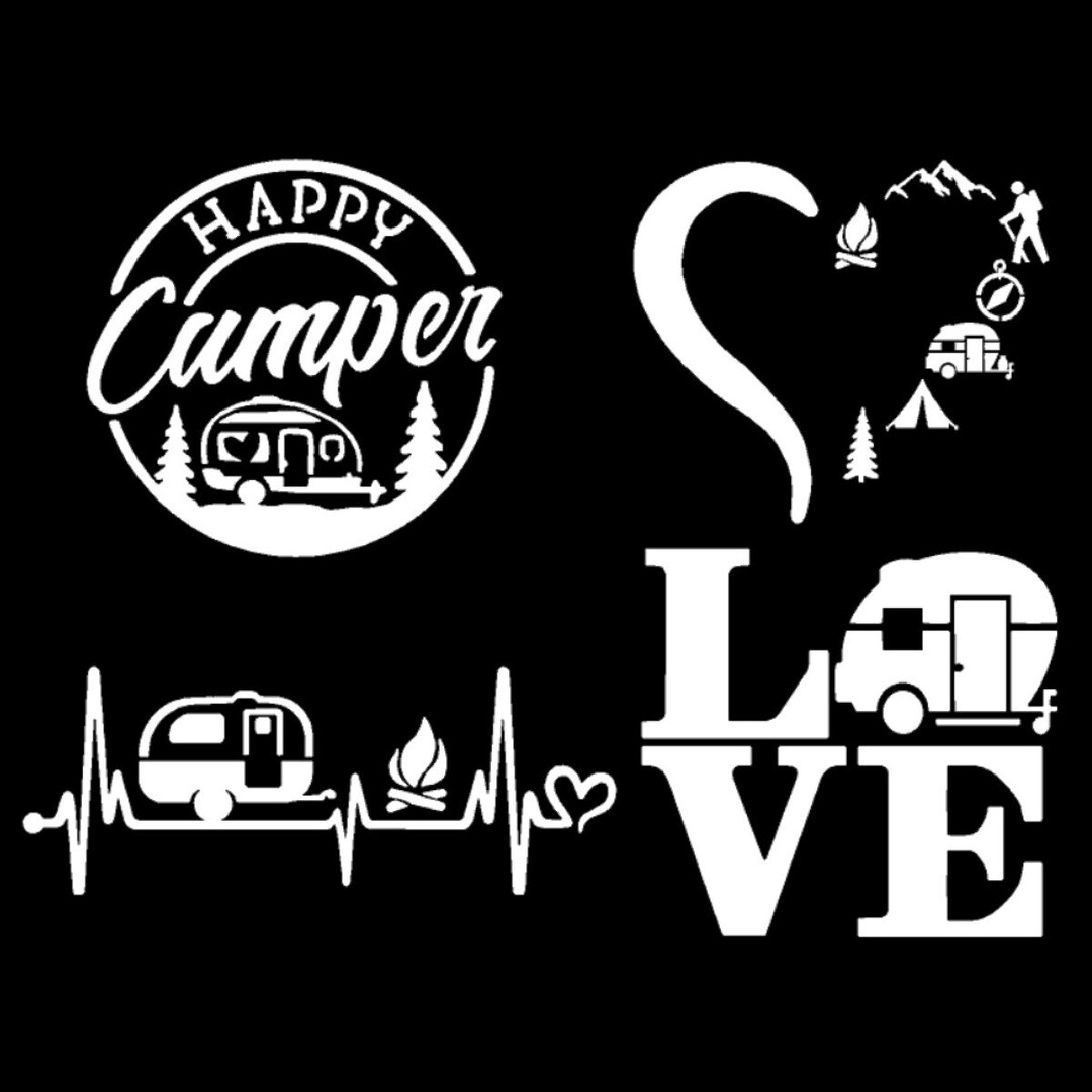 Camping Camper Decal 4-pack - Etsy