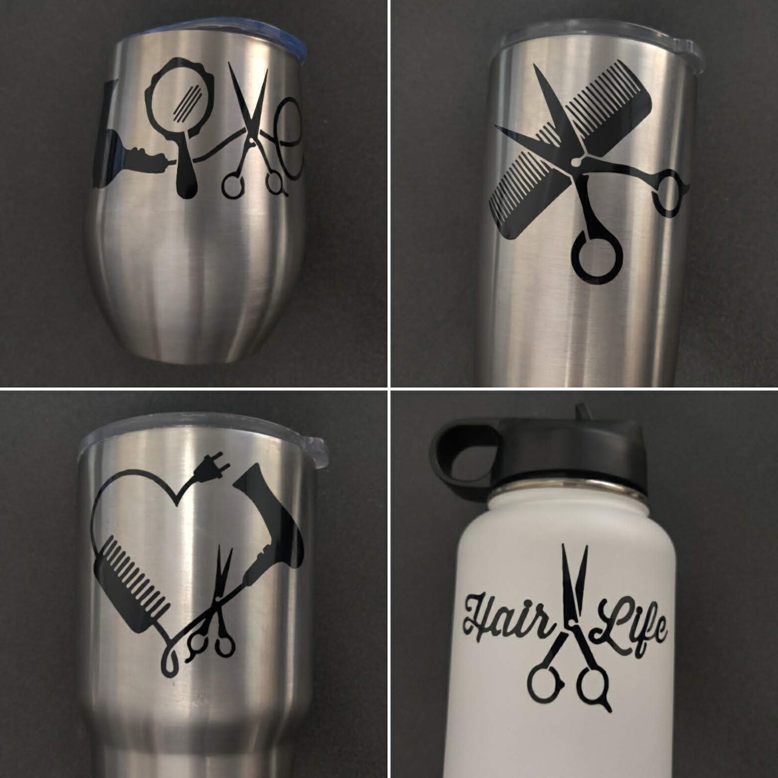 Hair Stylist Decals: Love, Heart, Comb and Scissors, Hair Life - Etsy
