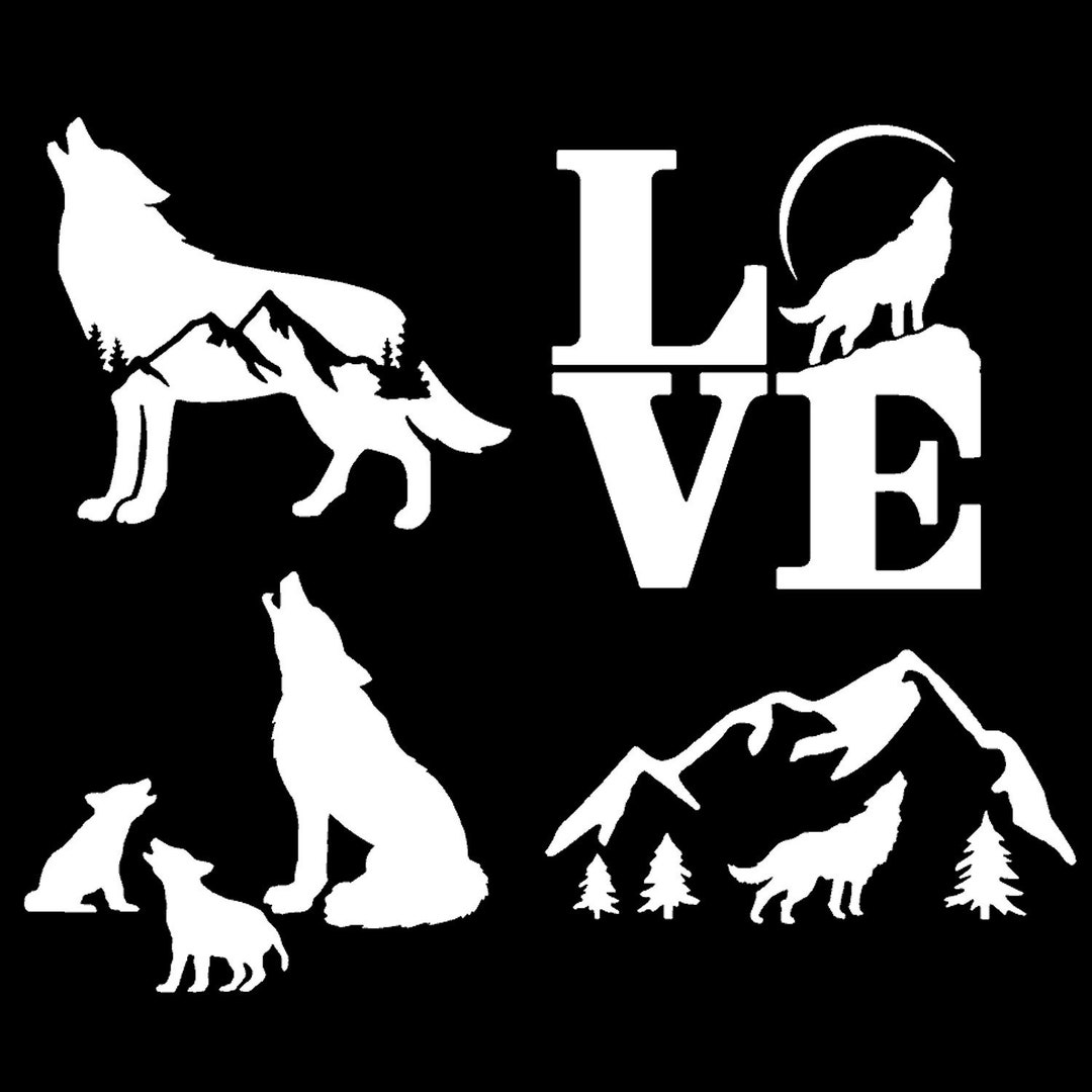 Wolf Decal 4-pack - Etsy