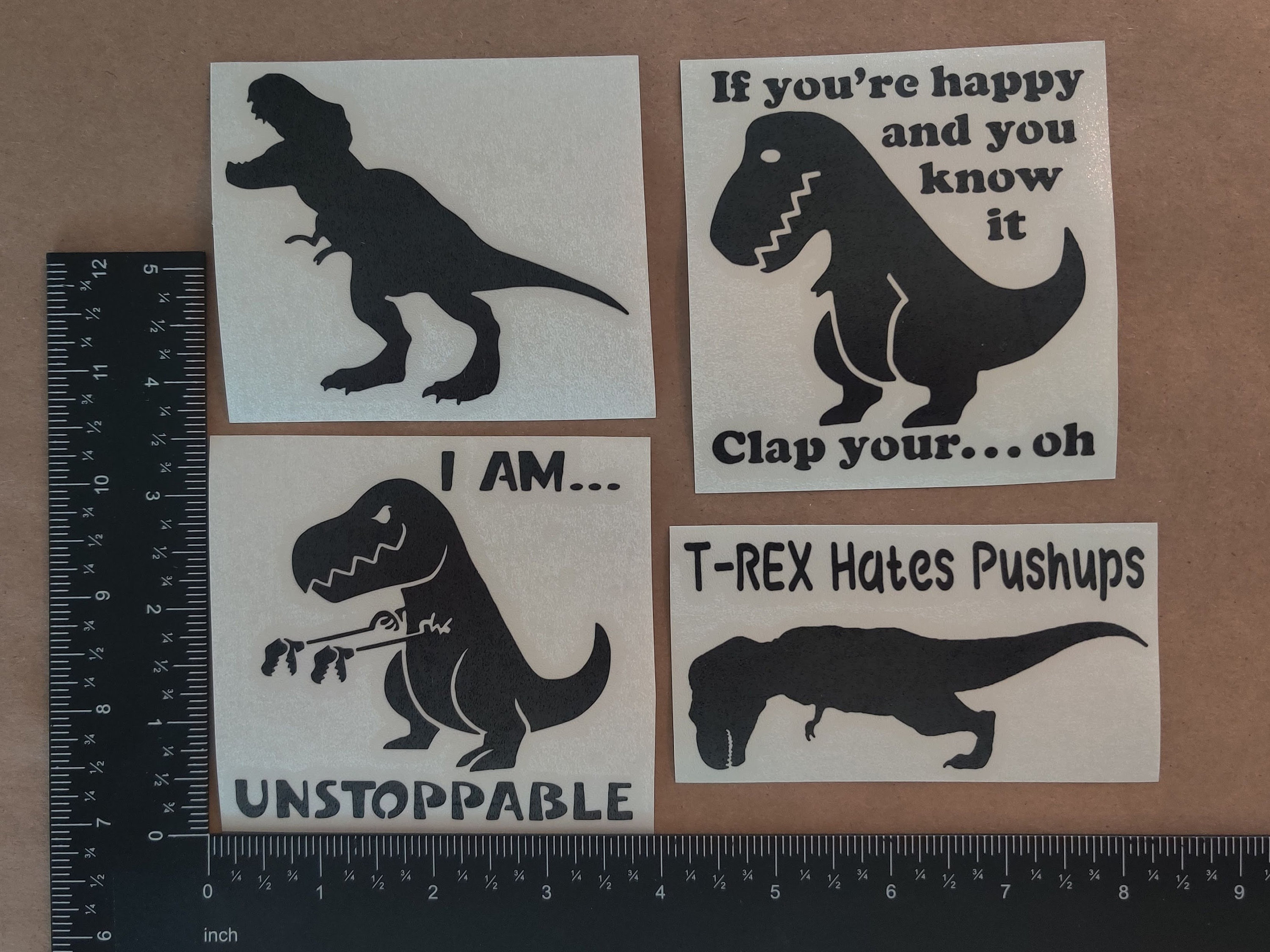 T-rex Decal 4 Pack - Etsy
