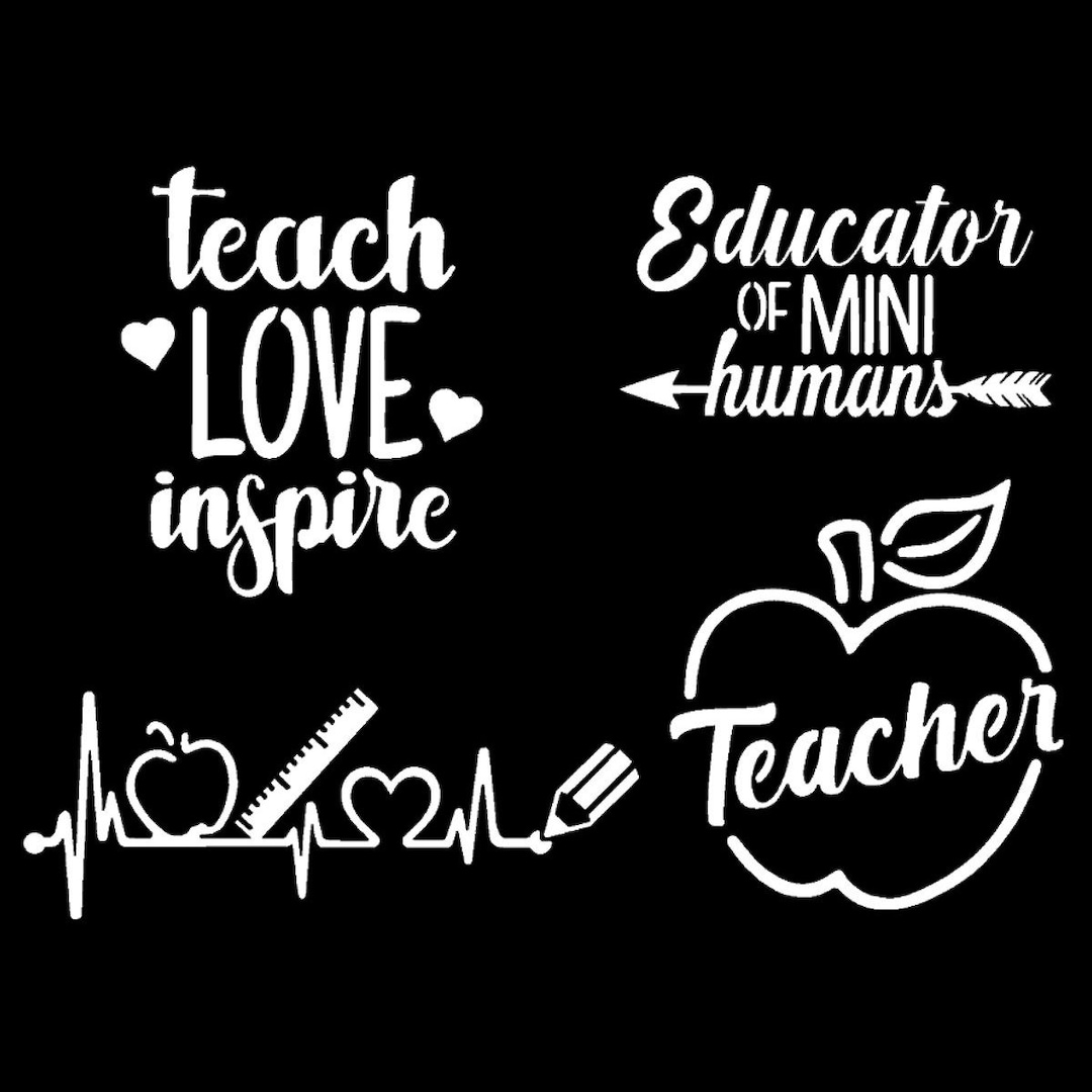 Teacher Decals 4 Pack - Etsy