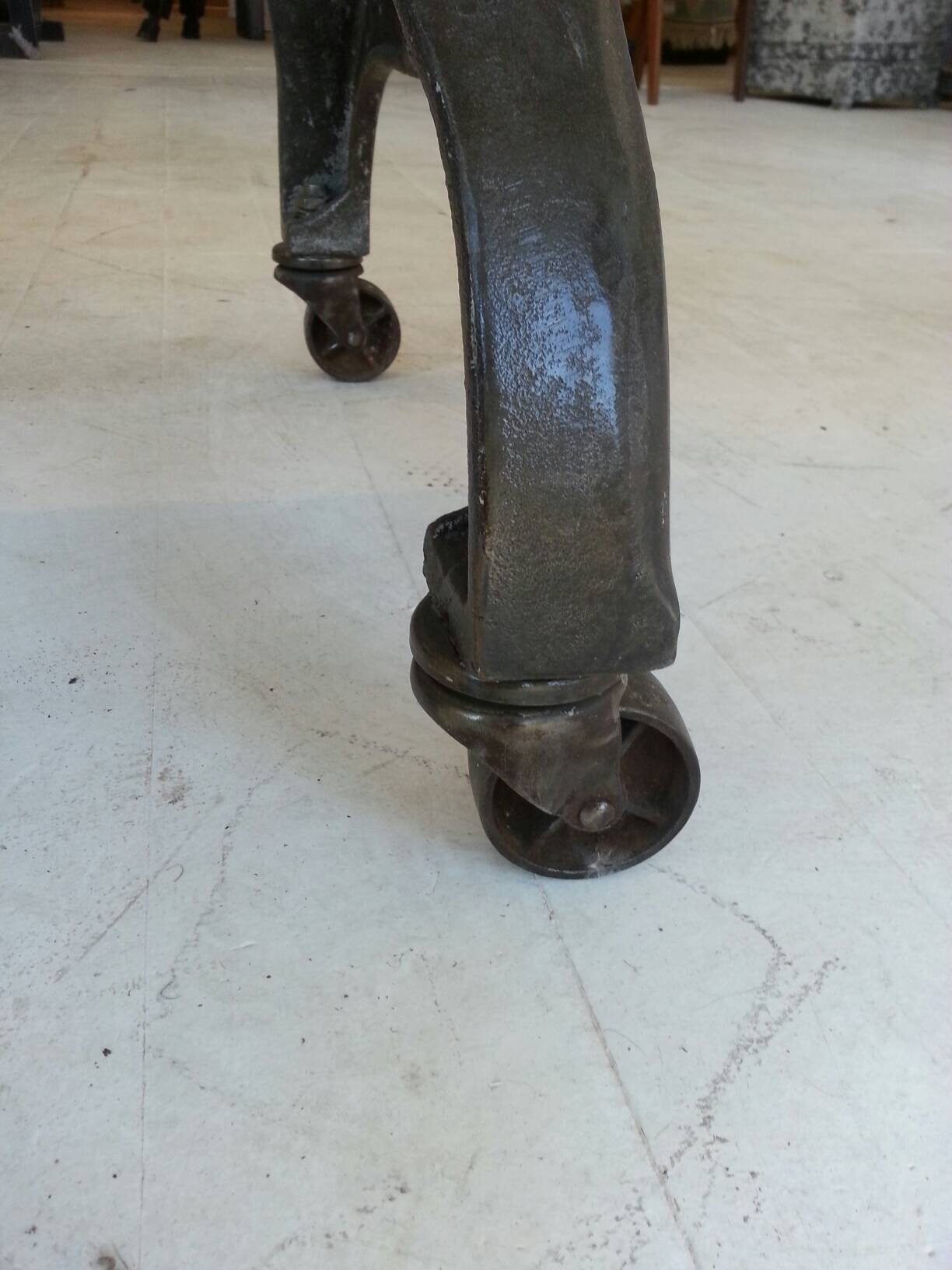 Vintage Industrial Cast Iron Machine Base Dining Table - Etsy